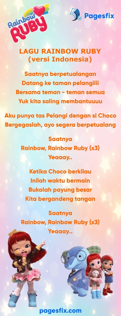 Lirik Lagu Rainbow Ruby How Can I Help Bahasa Inggris, Indonesia & Opening Song